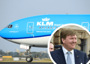 Dutch king says "doei" to KLM Boeing 737 as a guest pilot