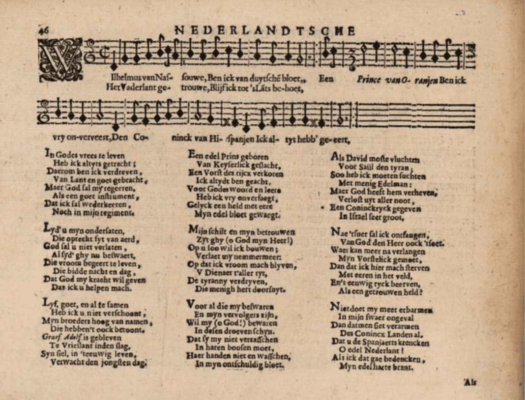 The history of the Dutch national anthem: the Wilhelmus